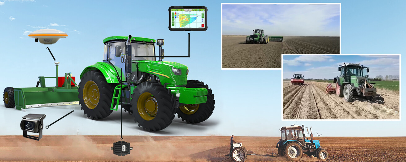 JYL20 Tractor GNSS Land Leveling System with SMA26 RTK base station ...